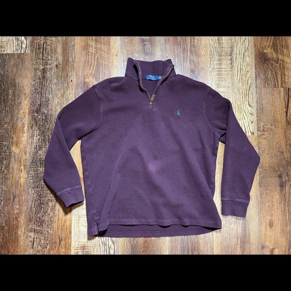 Polo Ralph Lauren Sweater Large 1/4 Zip Pullover Long… - Gem